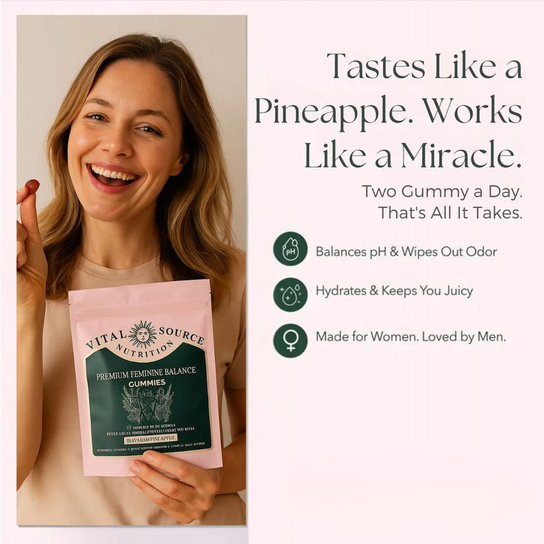 Feminine Balance Gummies – Hawaiian Pineapple – Vitality Plus